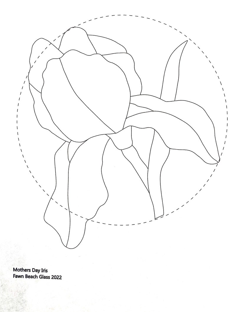 Iris Stained Glass PATTERN for Beginners, Flower for Your Special ...
