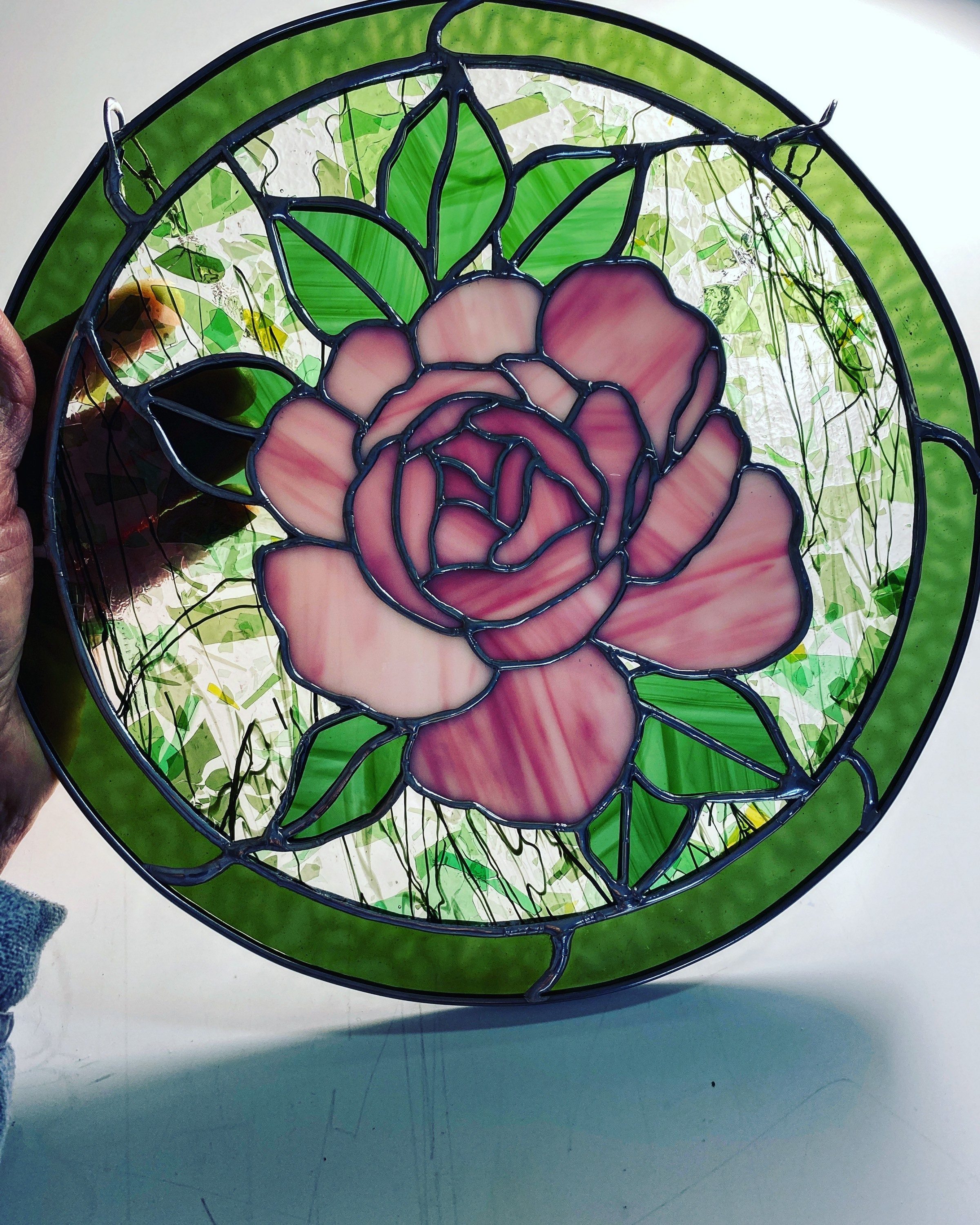 Rose STAINED GLASS PATTERN Mothers Gift Sweetheart Stained - Etsy