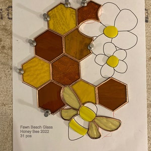 Honey Bee Stained Glass Digital Pattern, Honey Comb, SVG, PNG, JPEG ...