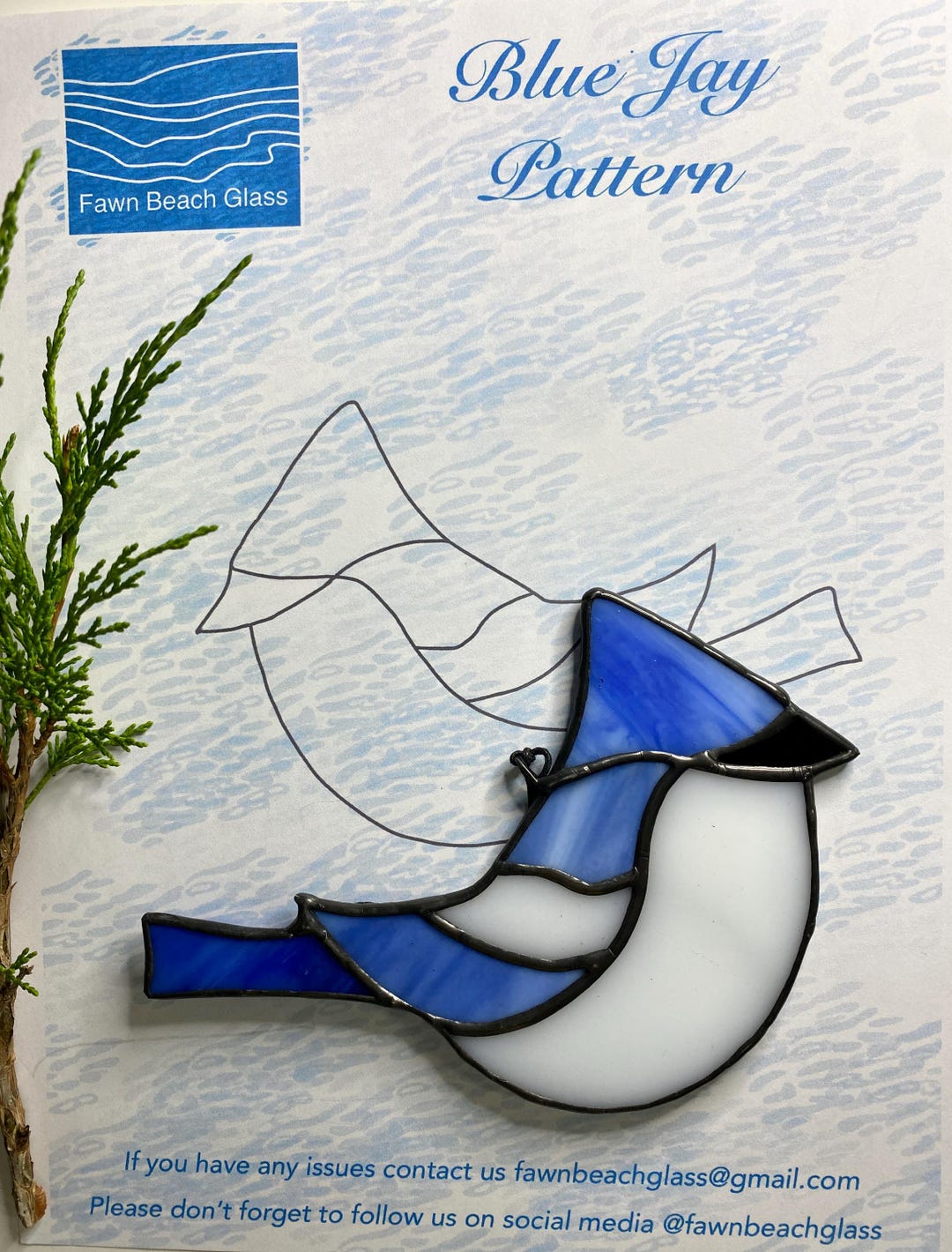 Blue Jay PATTERN for Stained Glass, Birds, Blue Bird, Window Decor ...