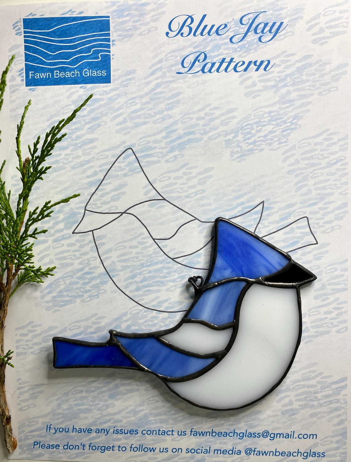 Blue Jay PATTERN for Stained Glass, Birds, Blue Bird, Window Decor ...