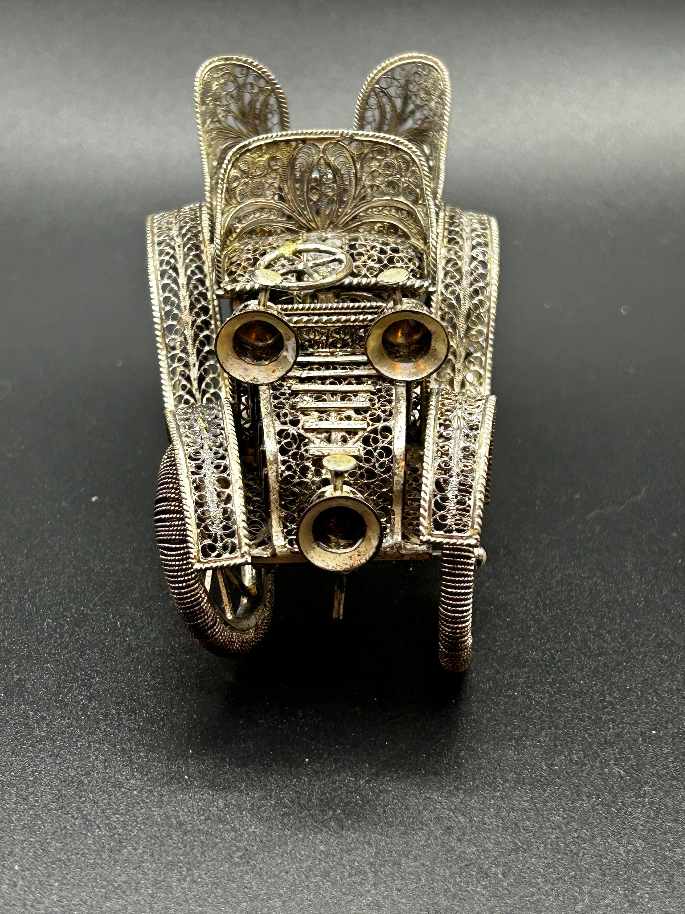 Vintage Silver Filigree Car - Etsy