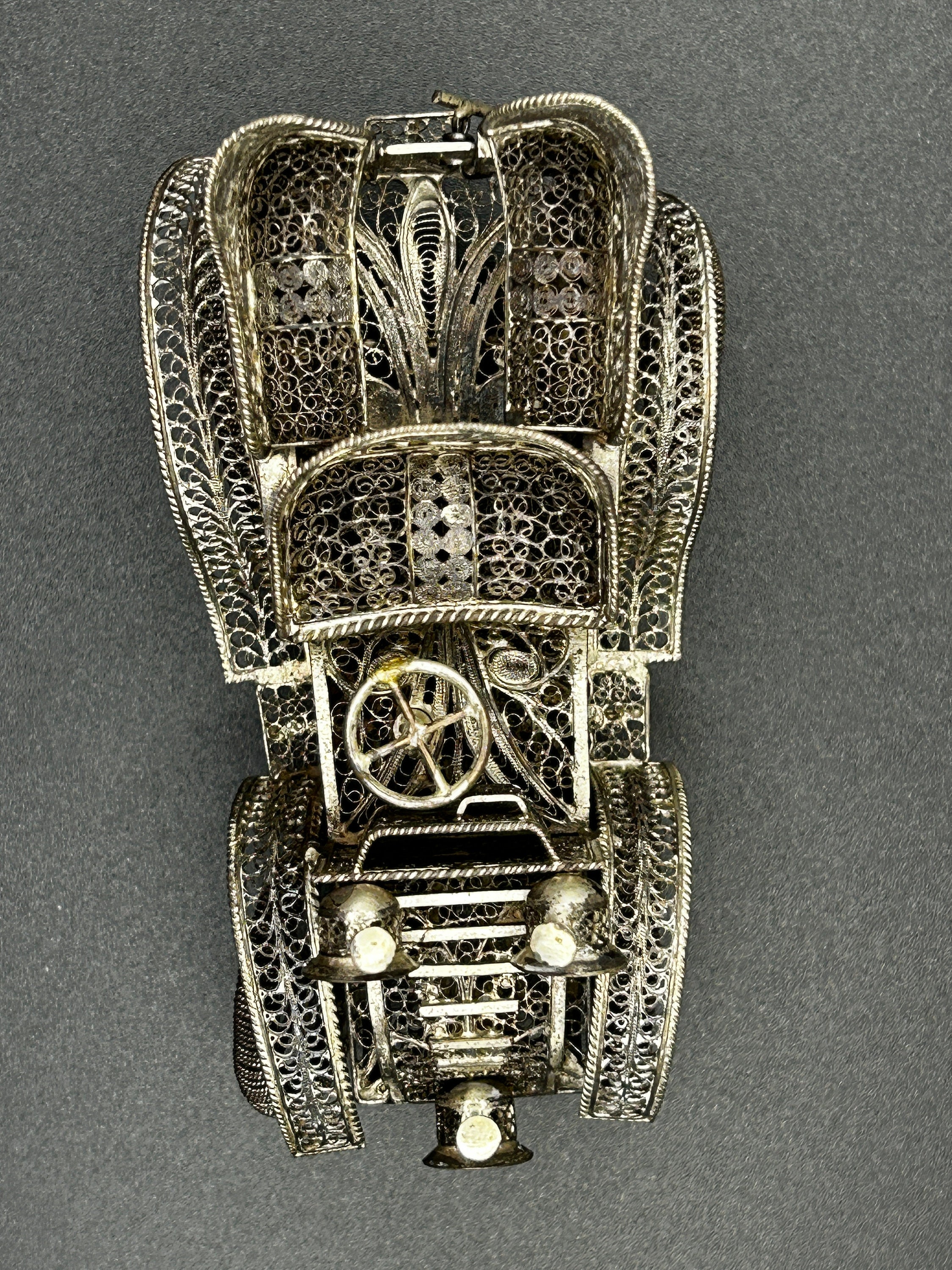 Vintage Silver Filigree Car - Etsy