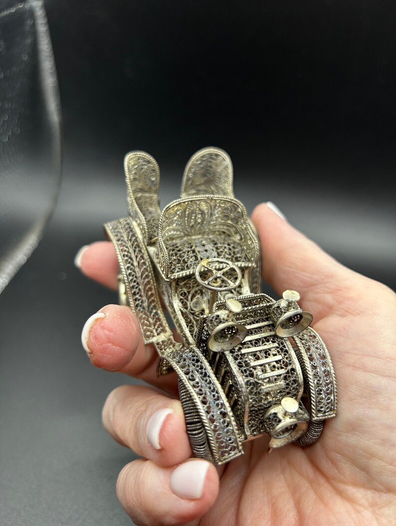 Vintage Silver Filigree Car - Etsy