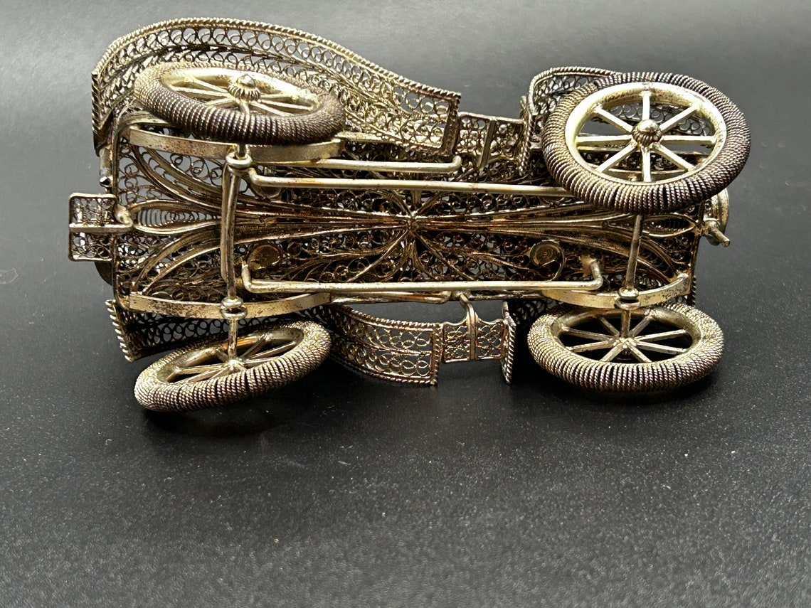 Vintage Silver Filigree Car - Etsy