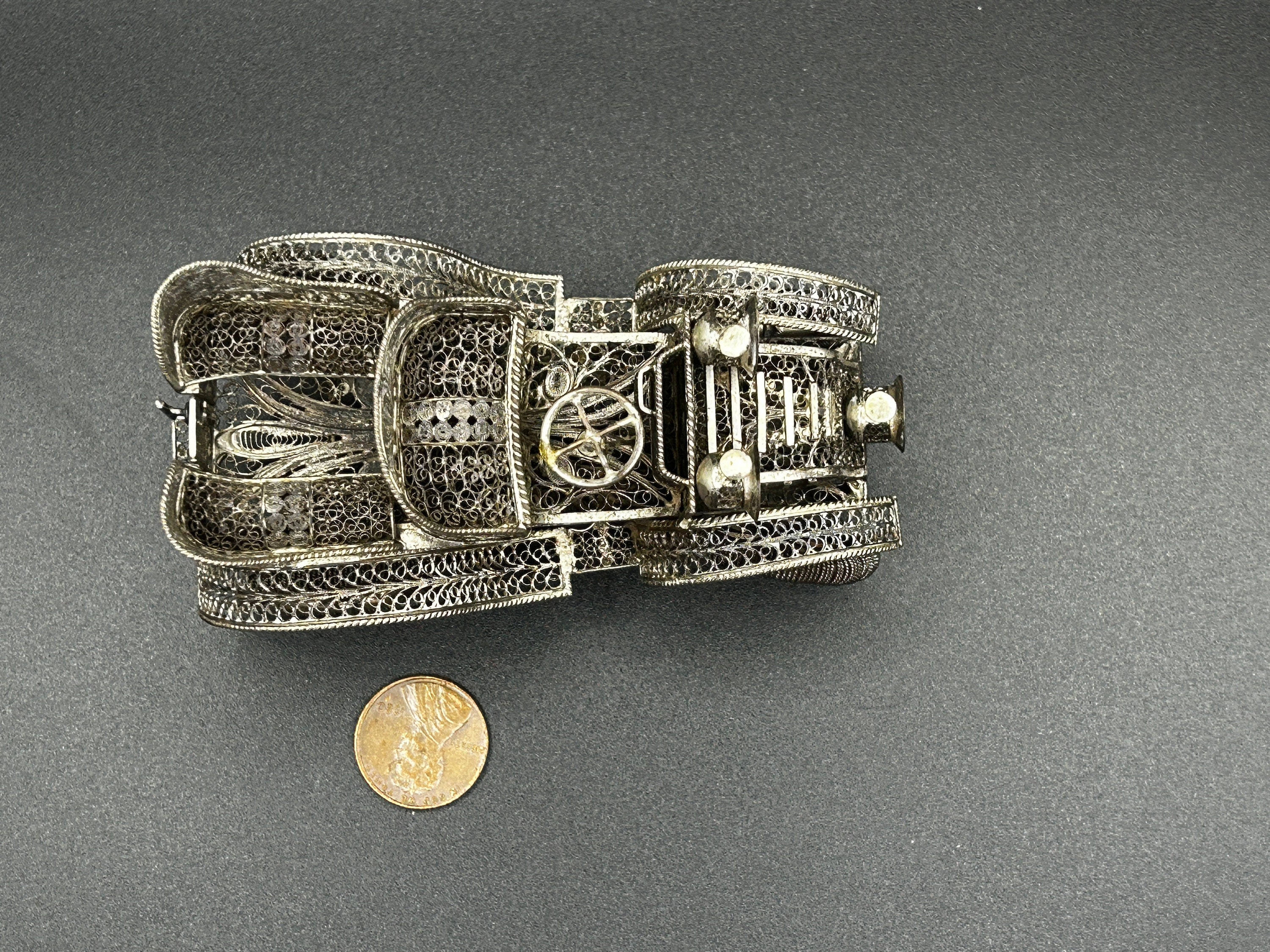 Vintage Silver Filigree Car - Etsy