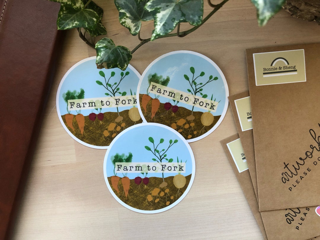 Single Sticker - Farm to Fork Sticker, Gardening is Life, Eat Local ...