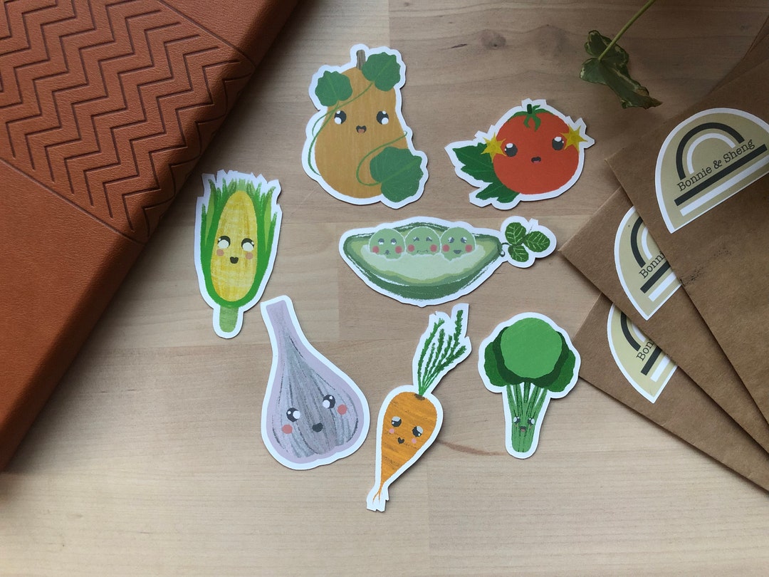 Sticker Pack - Cute Vegetable Stickers, the Gardening Life - Etsy