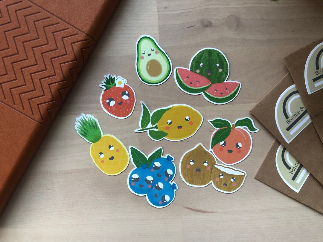 Sticker Pack - Fruits for Everyone!, Cute Fruit Stickers and Decal - Etsy