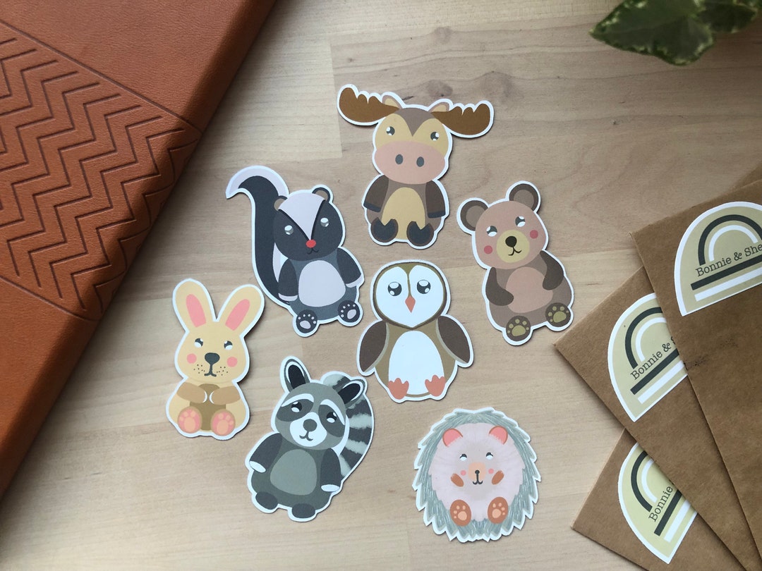 Sticker Pack - Woodland Critters, Adorable Forest Friends, Creatures in ...