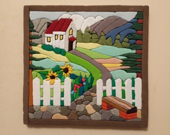 Kinusaiga Craft Picture Made of Recycled Clothes cotton | Etsy