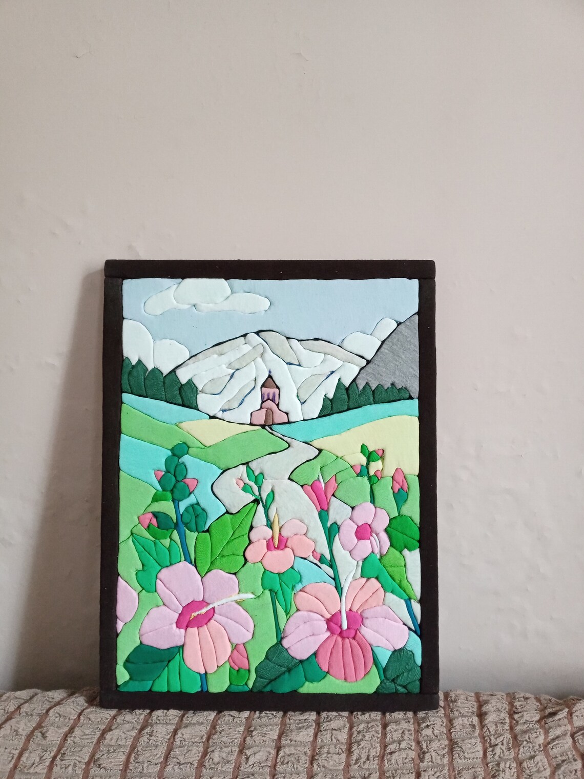 Kinusaiga Craft Picture Made of Recycled Clothes cotton - Etsy