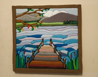 Kinusaiga Craft Picture Made of Recycled Clothes cotton | Etsy