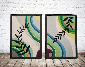 Kinusaiga Craft Picture Made of Recycled Clothes cotton | Etsy