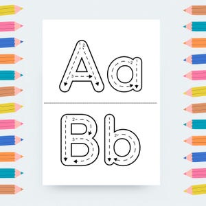 Printable Kids ABC Tracing Cards, Digital Download for Alphabet ...