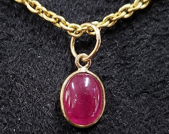 Ruby Bezel Necklace - Etsy