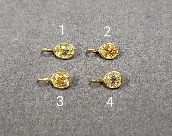 Mutual Cut Diamond 18k Gold Charm, DIY Accessory, Yellow Color Diamond ...