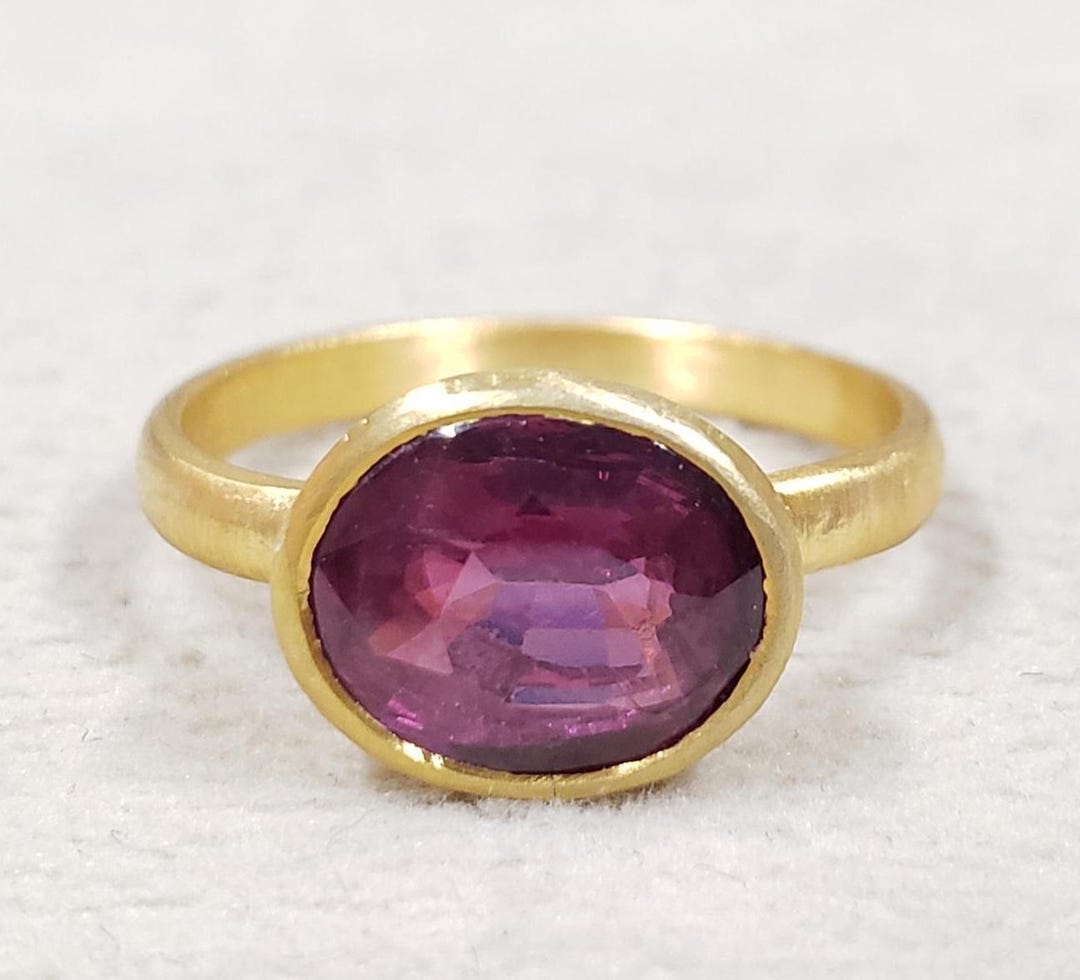 Oval Rhodolite Garnet 14k Gold Ring, Gold Jewelry, Amazing Color, Red ...
