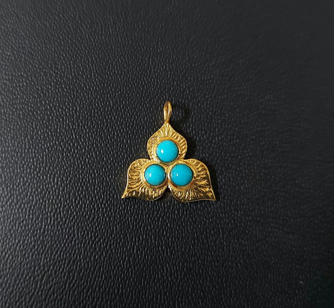 Sleeping Beauty Gold Vermeil Turquoise Charms, DIY Charms, 925 Silver ...
