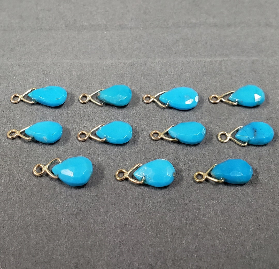 14k Gold Turquoise Drop Charm: DIY Earring Pendant - Etsy
