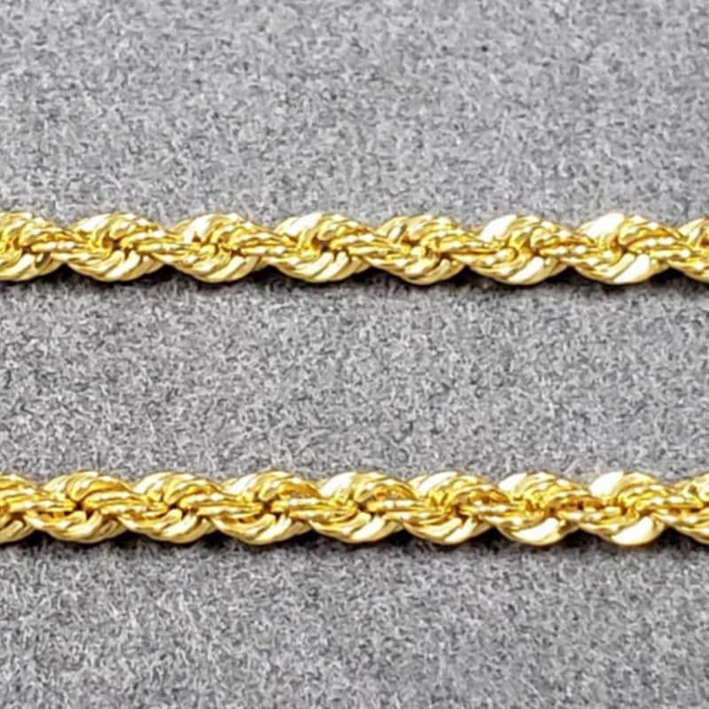 18k Solid Gold Chain - Etsy