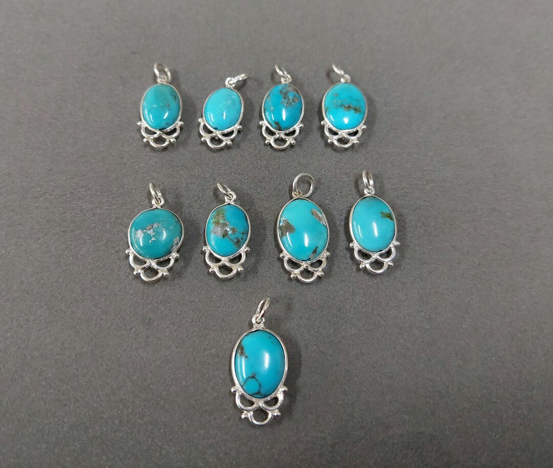 TURQUESA Colgante de dijes de plata 925, Colgante turquesa, Joyería de plata, Hallazgos de ...