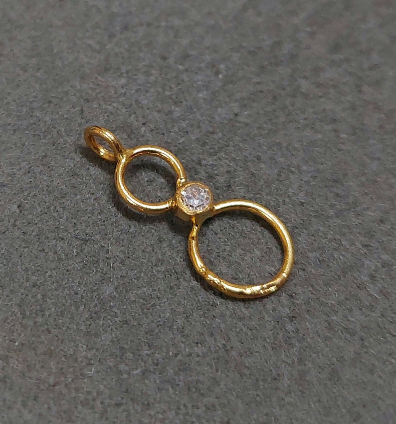 Infinity Diamond Charms 18k Solid Gold Single Diamond Gift | Etsy