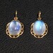 Blue Fire 14k Gold Rainbow Moonstone Cabochon Pendant, Inclusion Based ...
