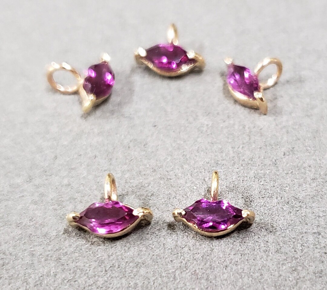 18k Gold Rhodolite Garnet Lips Charm: AAA Prong Set Pendant - Etsy