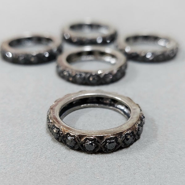 Black Diamond Band Ring - Etsy