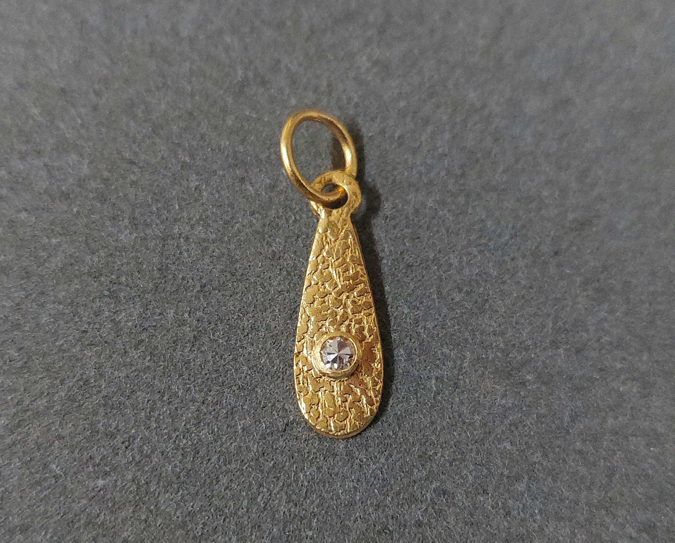Gold Pendulum Diamond Pendant 18k Hammered Gold Pendant DIY - Etsy