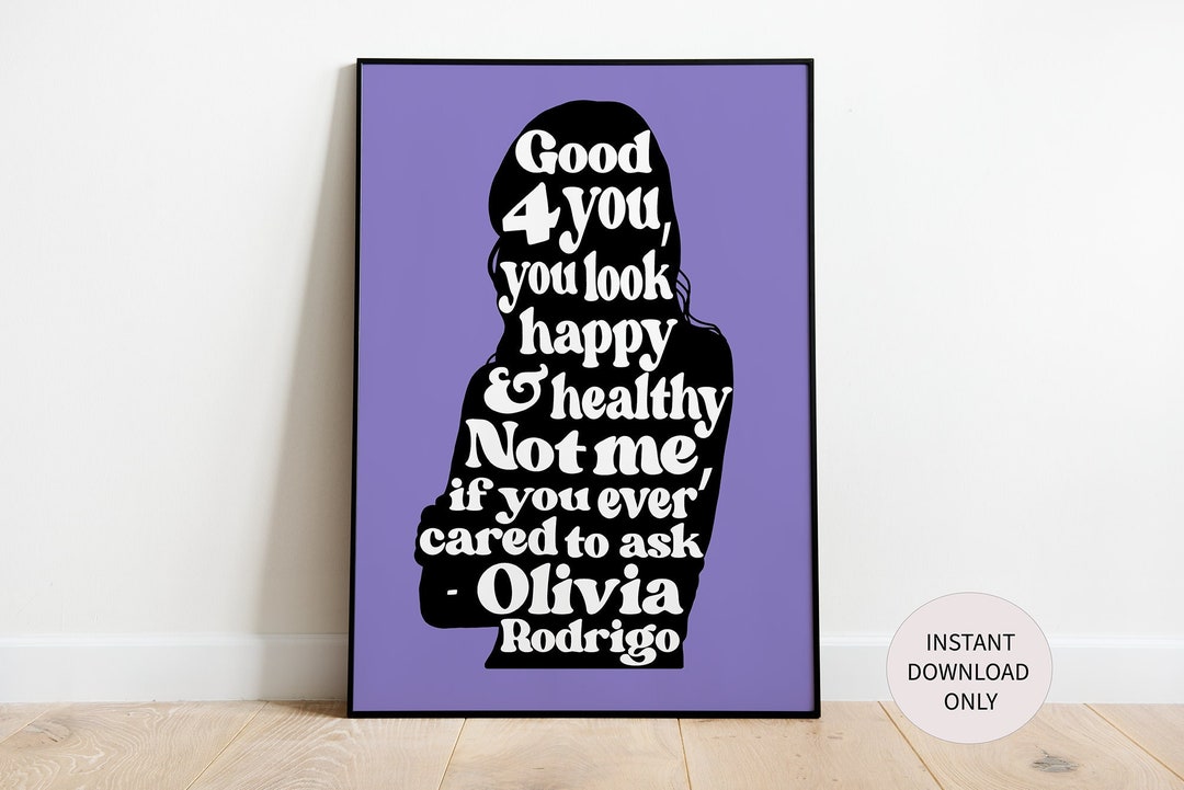 Olivia Rodrigo Good 4 U Poster Instant Digital Download Sour Album ...