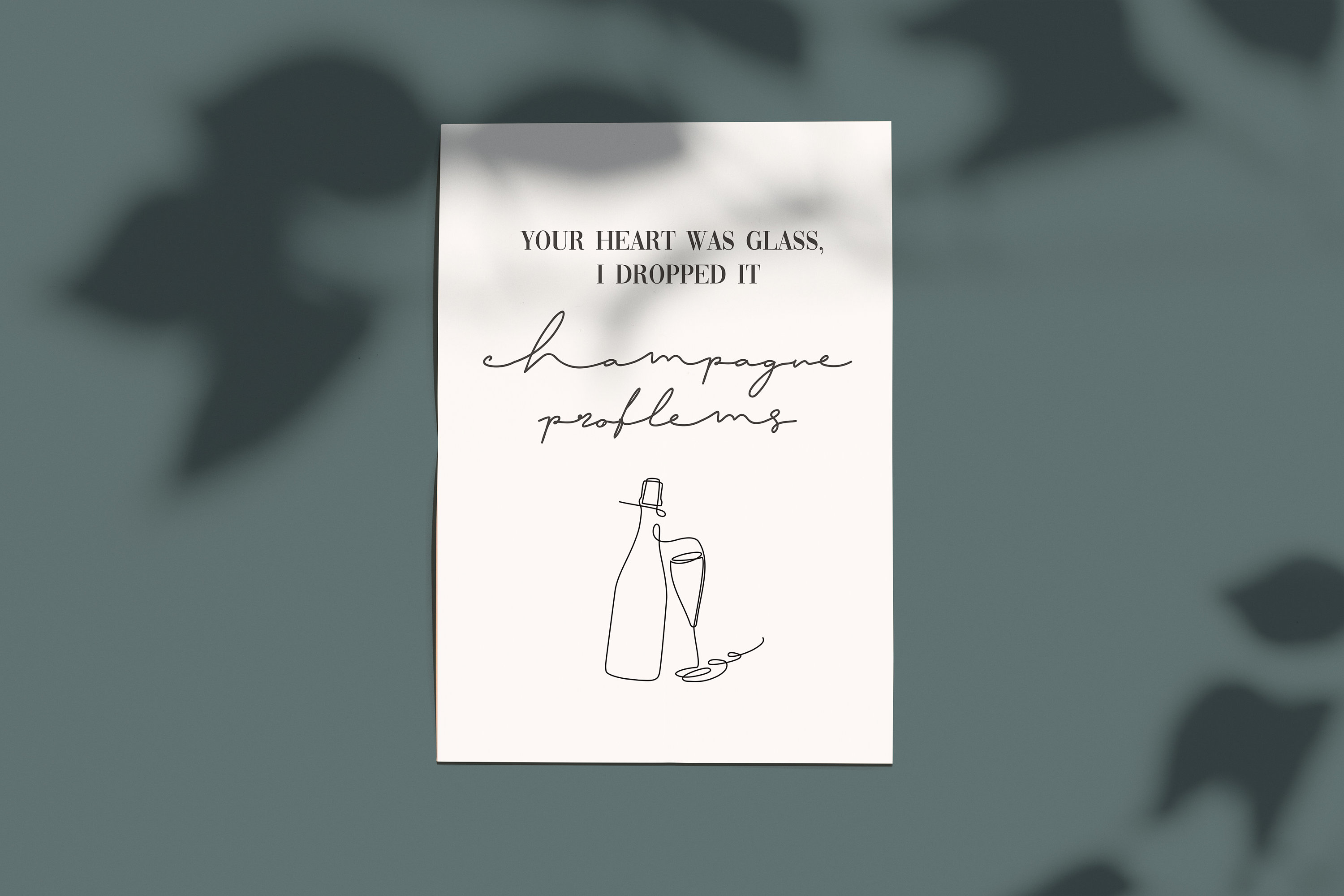 Taylor Swift Champagne Problems Lyrics Song Printable Poster Instant ...