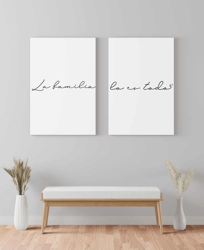 La Familia Lo Es Todo Spanish Quote 2 Poster Set | Instant Digital ...
