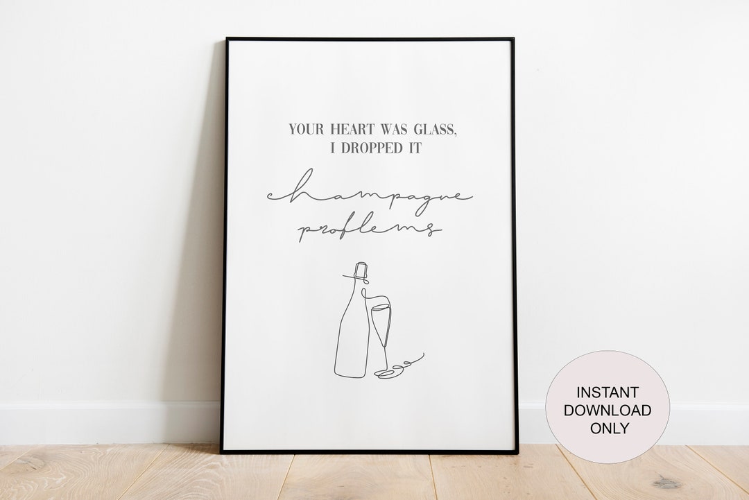 Taylor Swift Champagne Problems Lyrics Song Printable Poster | Instant ...
