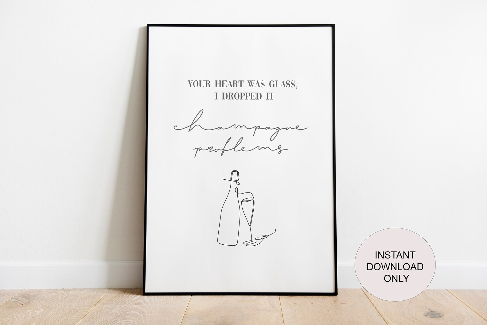 Taylor Swift Champagne Problems Lyrics Song Printable Poster Instant ...