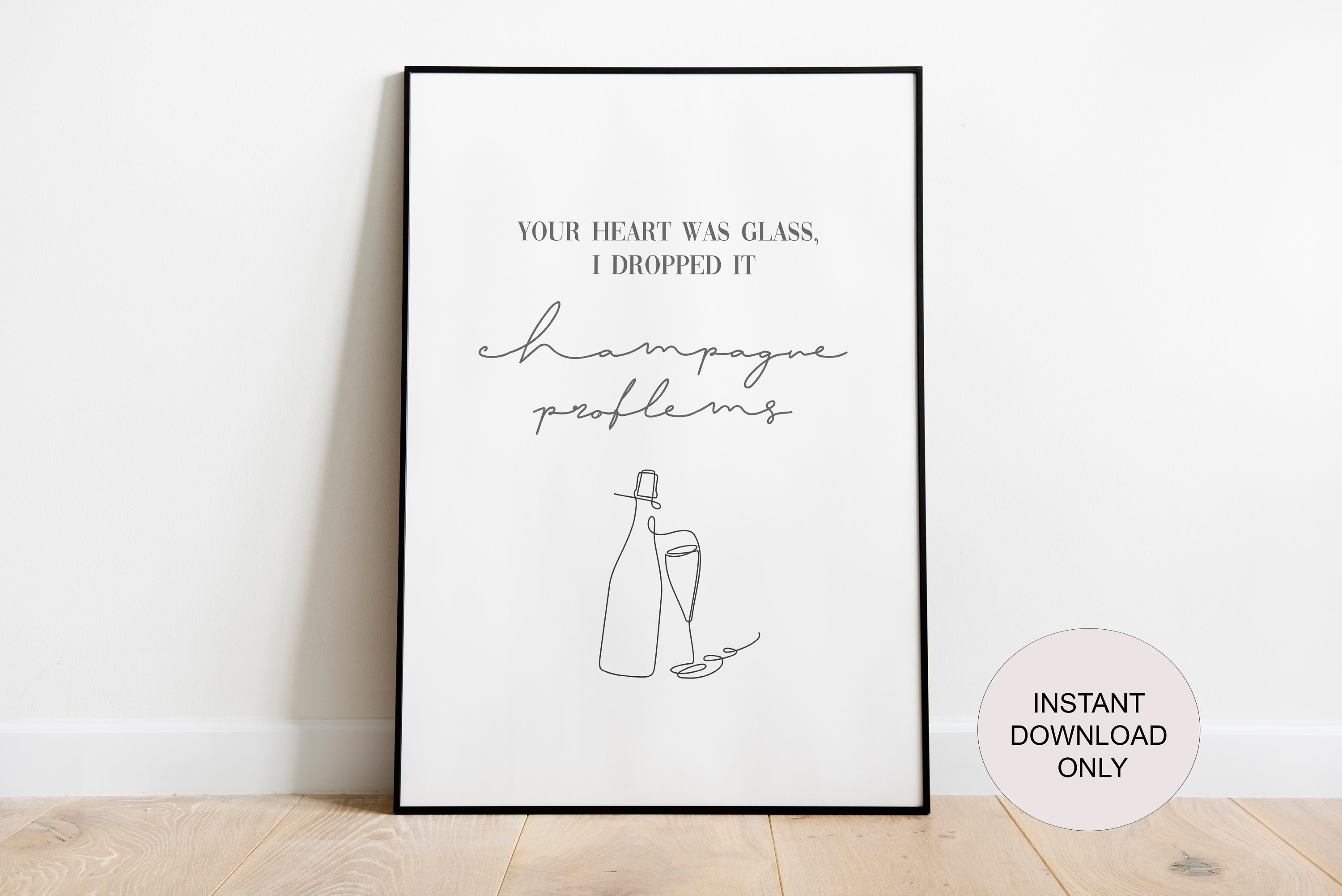 Taylor Swift Champagne Problems Lyrics Song Printable Poster Instant ...