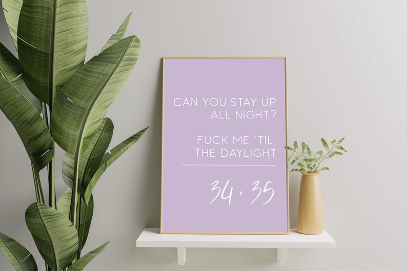 Ariana Grande 34 + 35 Song Lyrics Poster Printable | Instant Digital ...
