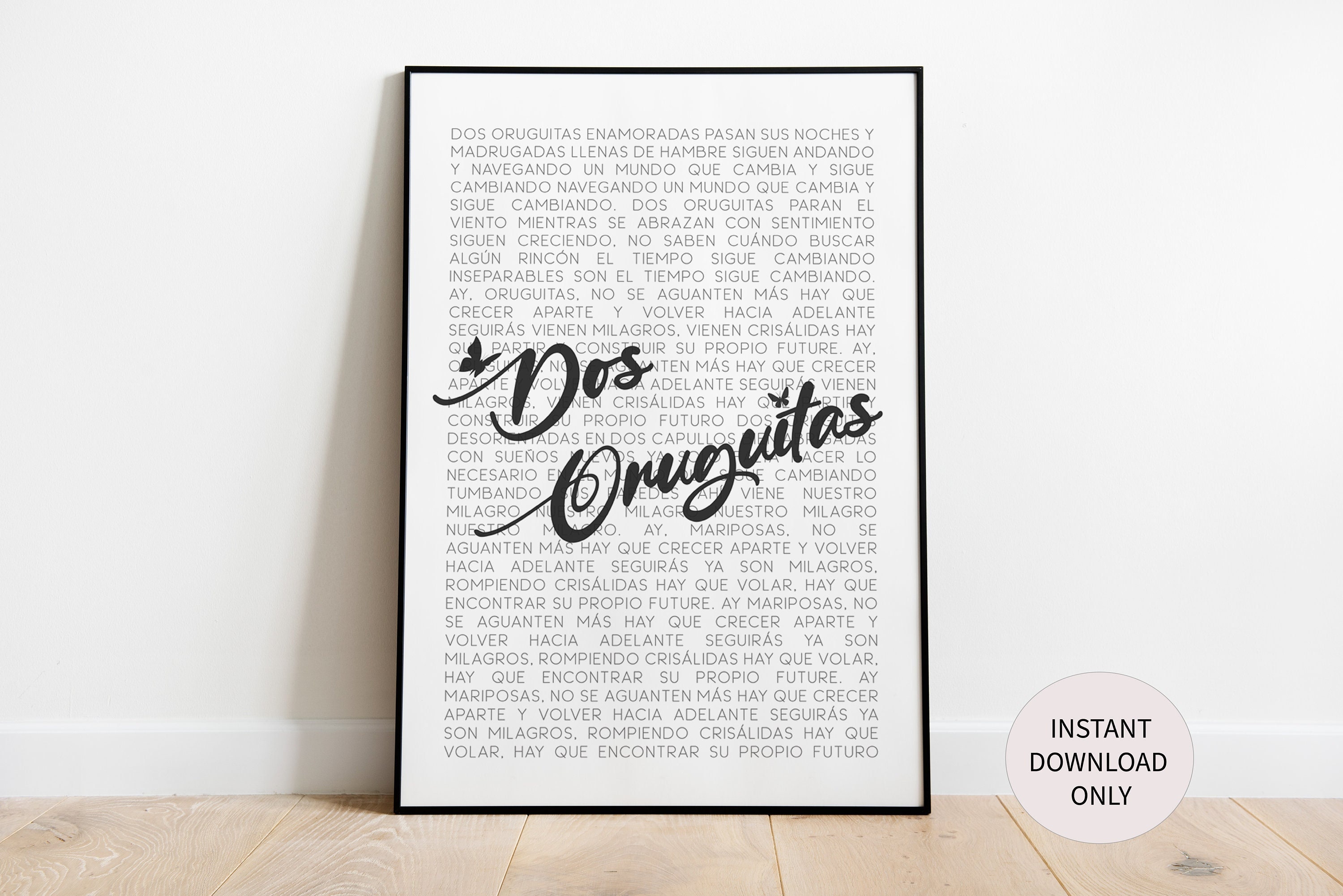 Dos Oruguitas Lyrics Encanto Poster Instant Digital Download - Etsy Finland