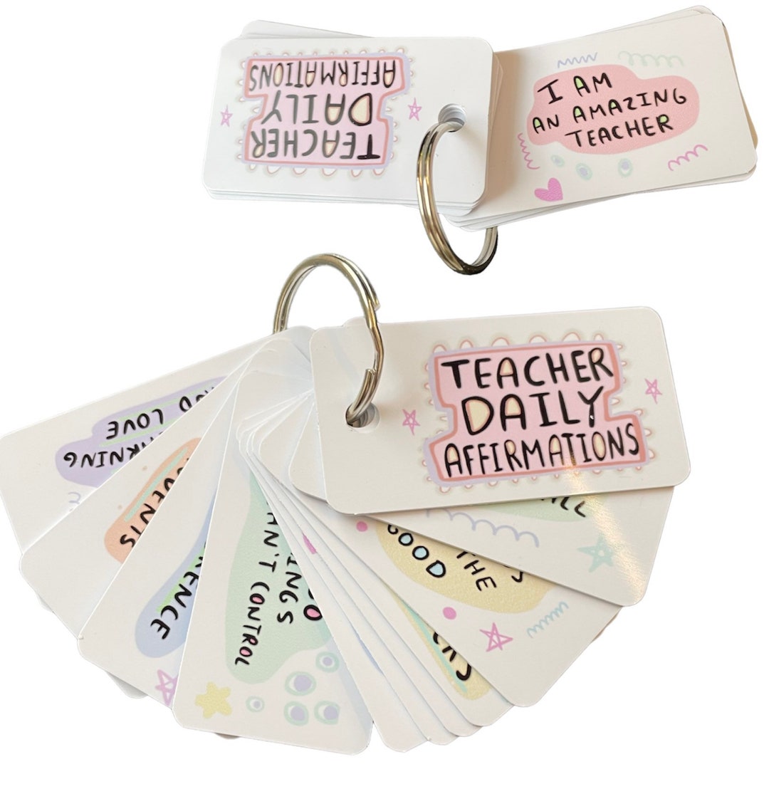Teacher Affirmation Key Ring Tags, Mental Health Gift - Etsy