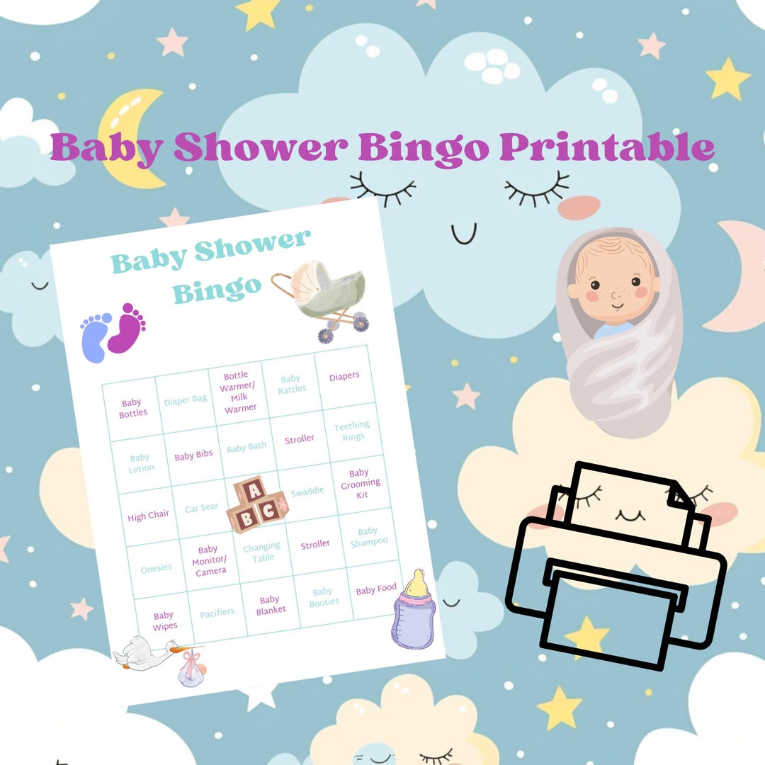 Baby Shower Bingo, Baby Shower Games, Printable Games, Baby Bingo Card ...
