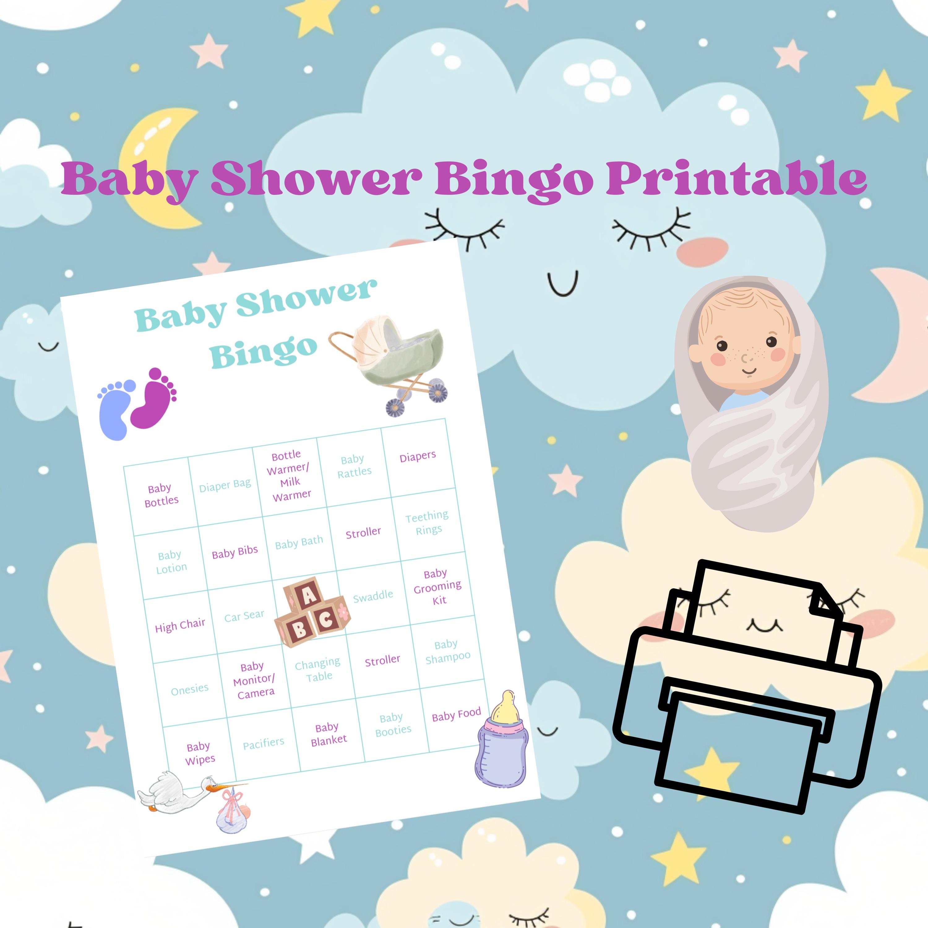 Baby Shower Bingo Game: Printable Cards (PDF) - Etsy