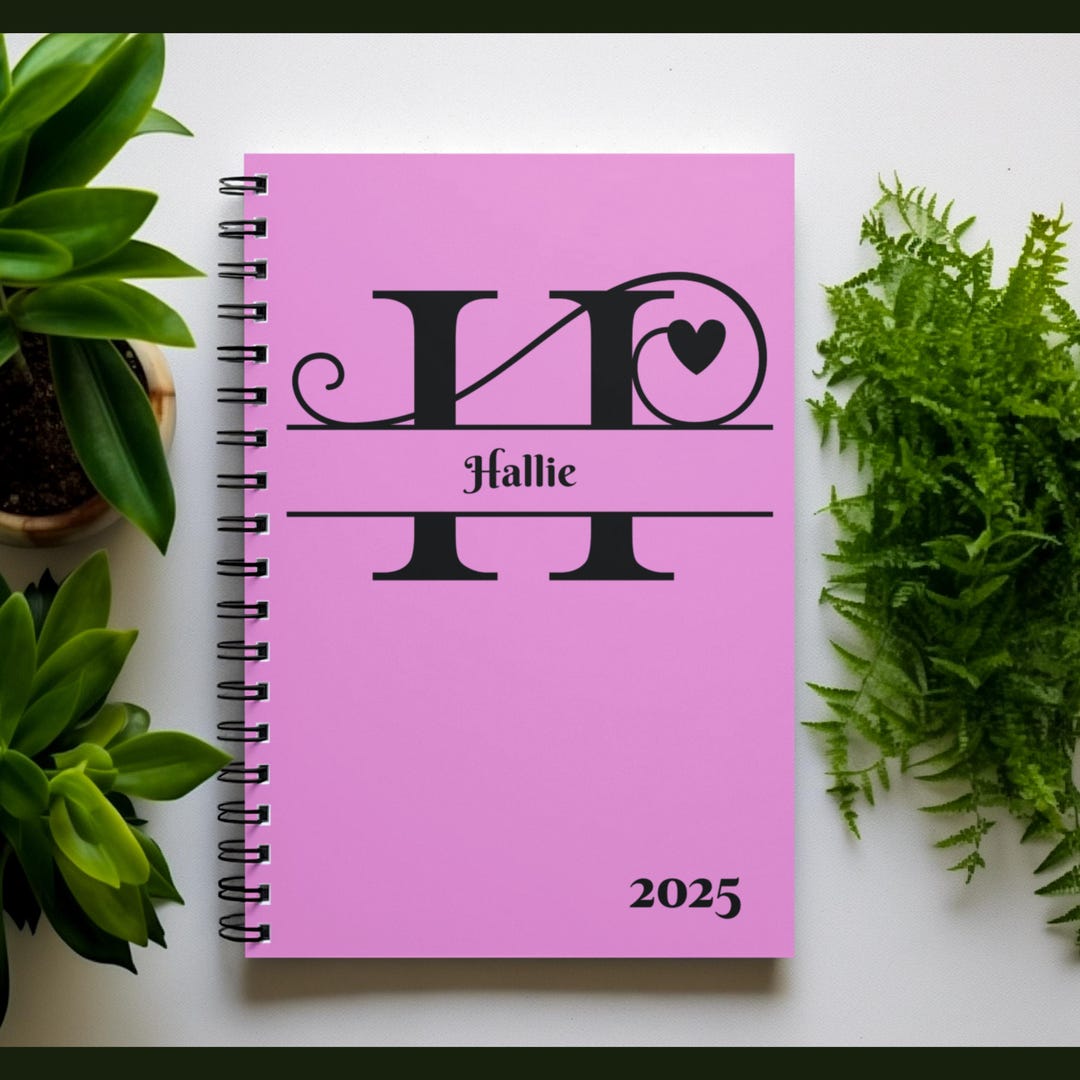 Pink Personalized Spiral Notebook, Custom Journal, Cute Writing Book ...