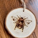 Bee Engraved Wood Christmas Ornament - Personalized Engraved Wood Slice ...