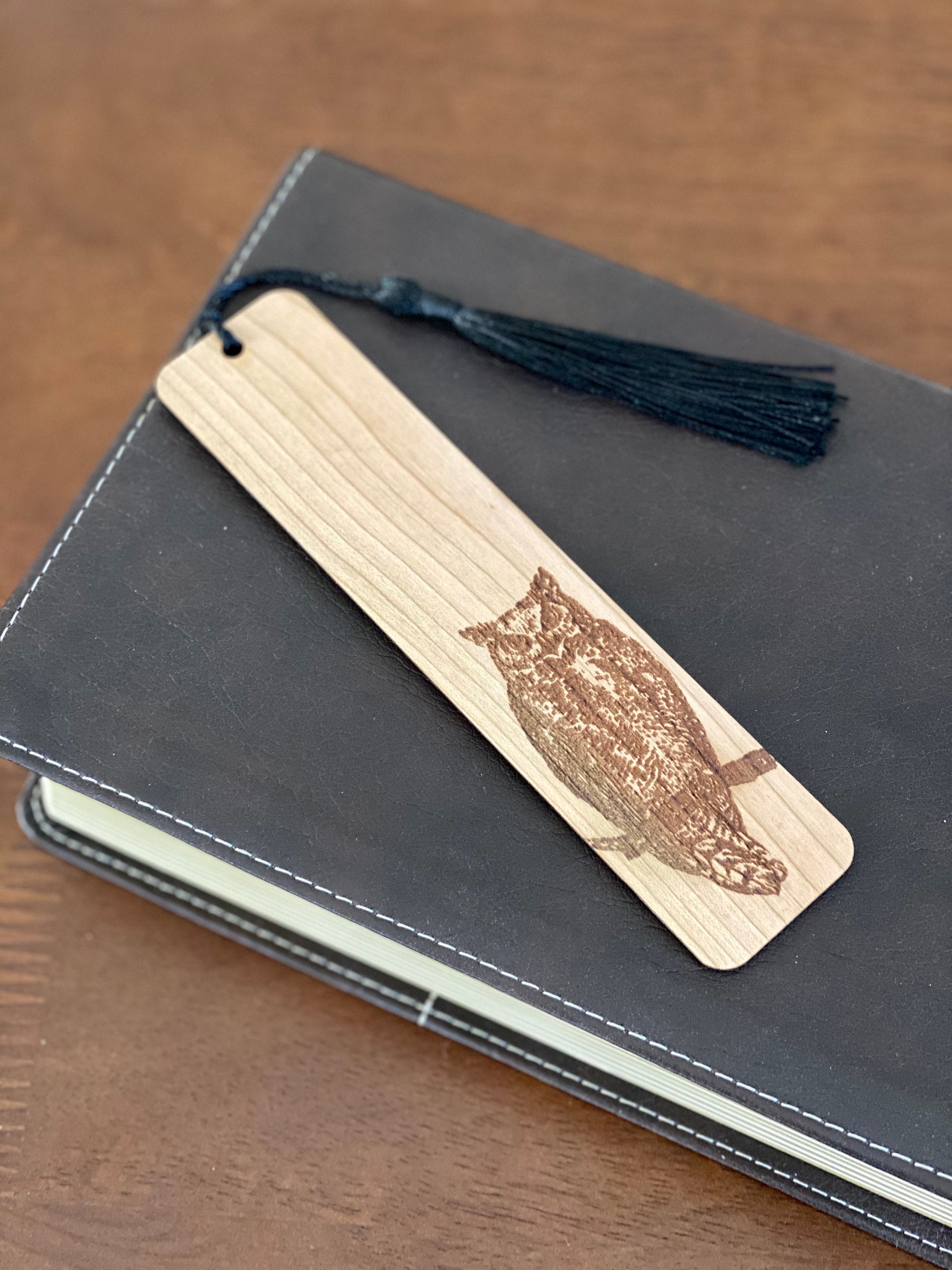 Owl Engraved Wood Bookmark with optional Personalization | Etsy