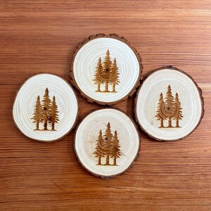 Mix and Match Coaster Set - Choose From Nature-themed Wood Slice ...