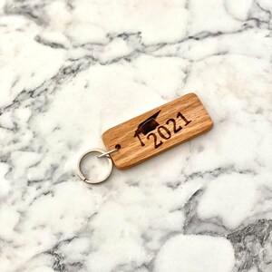 Engraved Wood Keychain - Perfect Graduation Gift - Custom Wood Laser ...