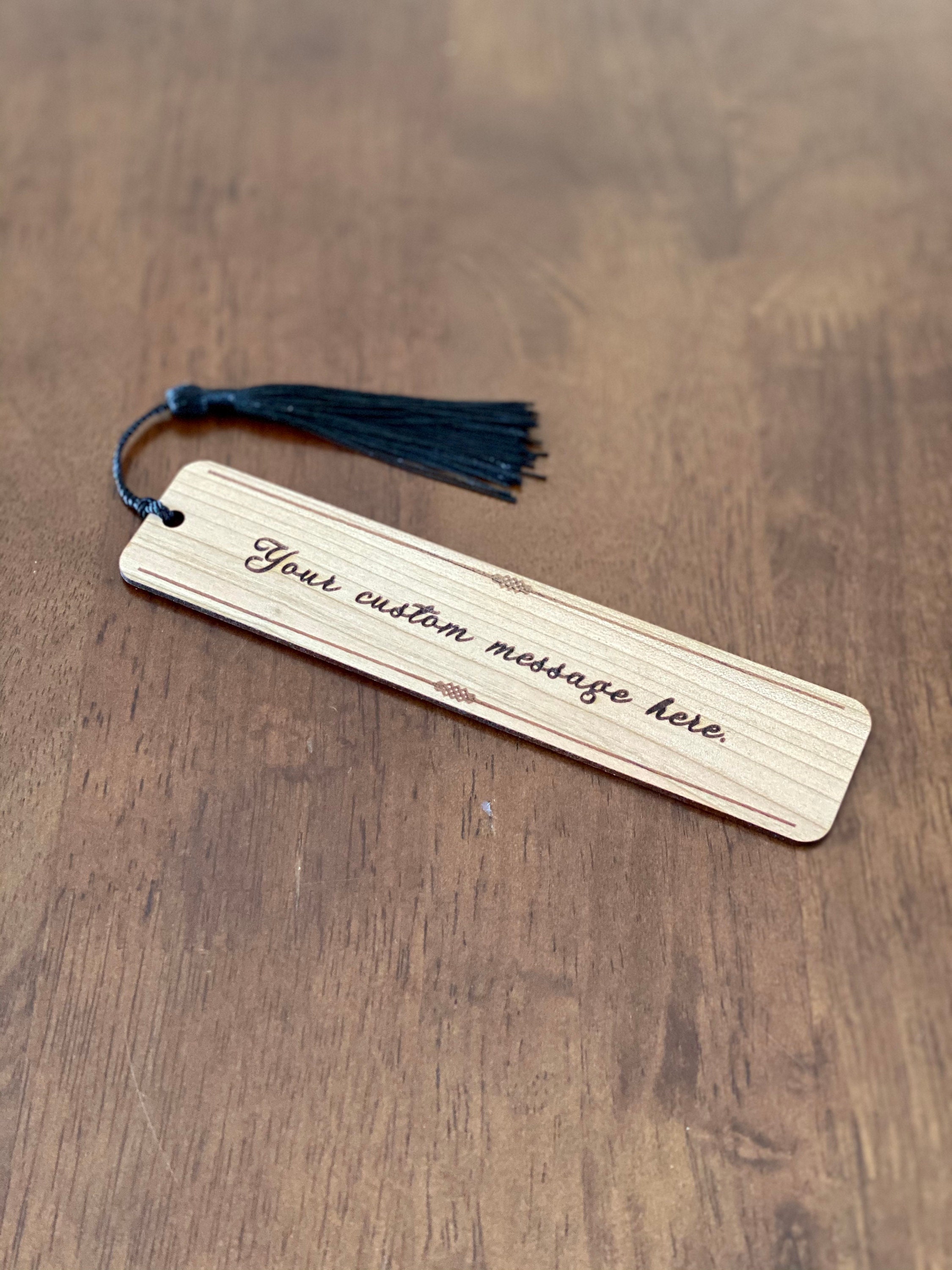 Custom Message Engraved Wood Bookmark Perfect Personalized | Etsy
