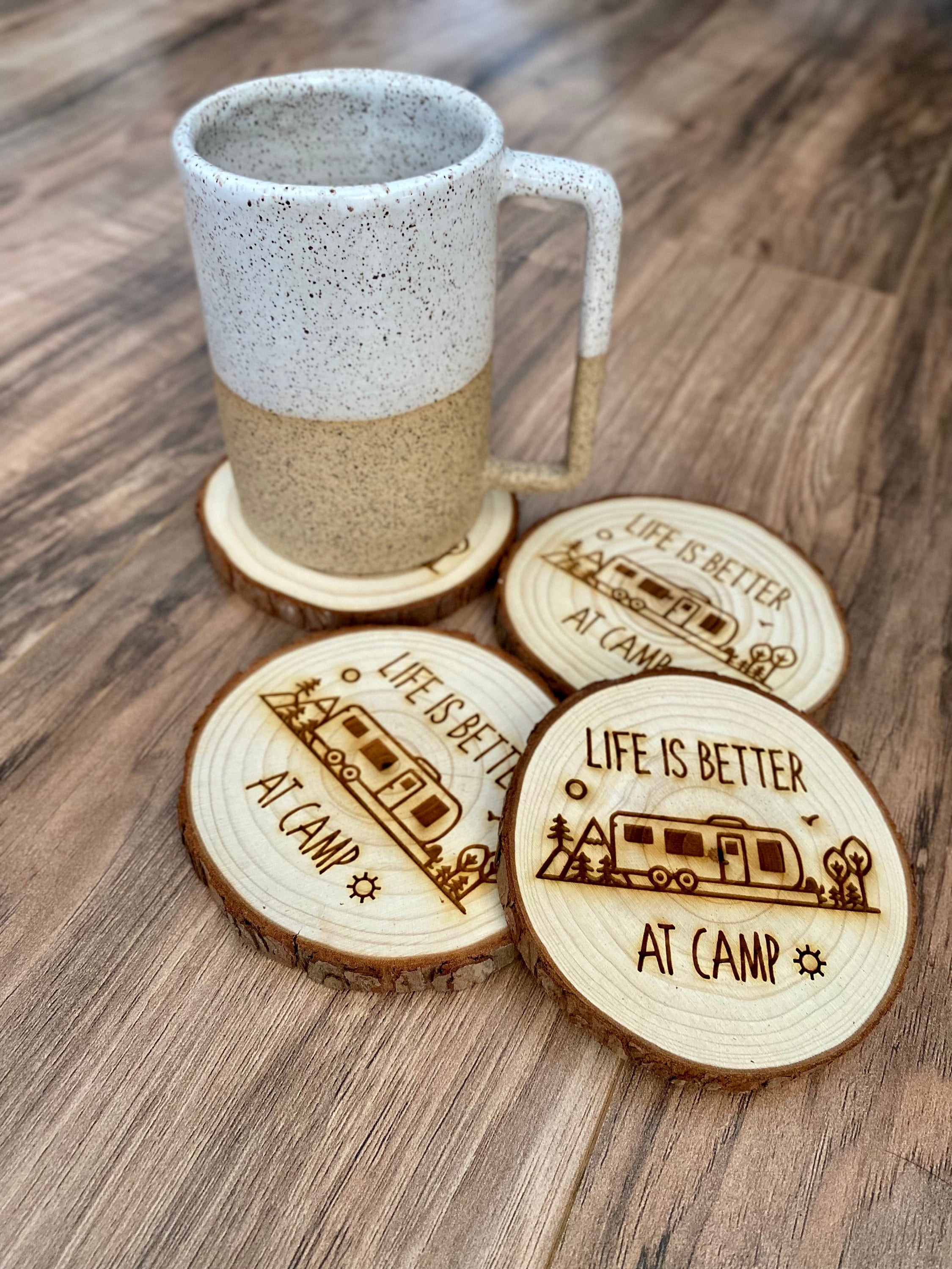 Wood Camp Coaster Set - Perfect for the Cabin, Camp, or Home - Etsy