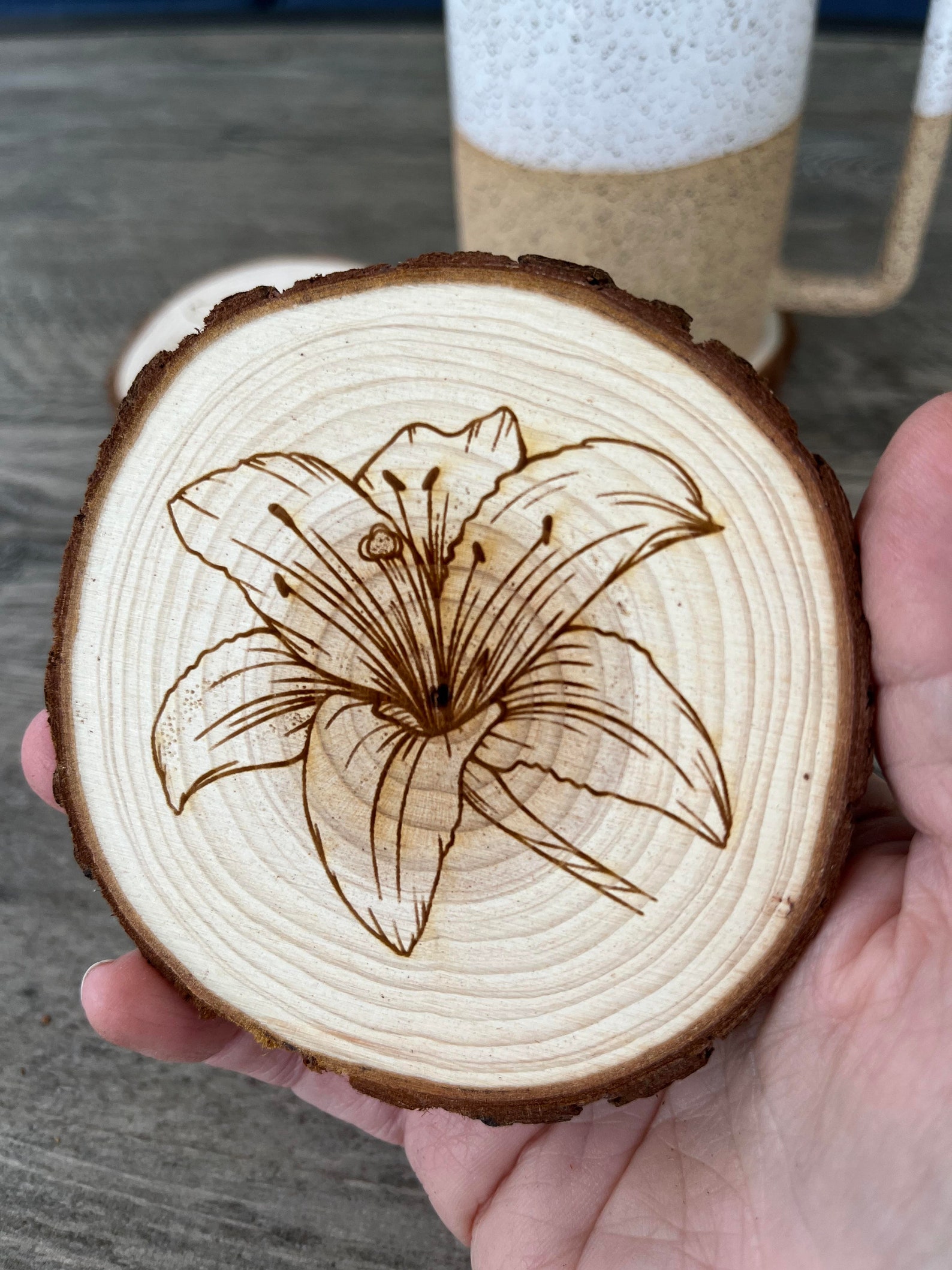 Lily Flower Coaster Set - Perfect Gift for Wedding, Engagement ...